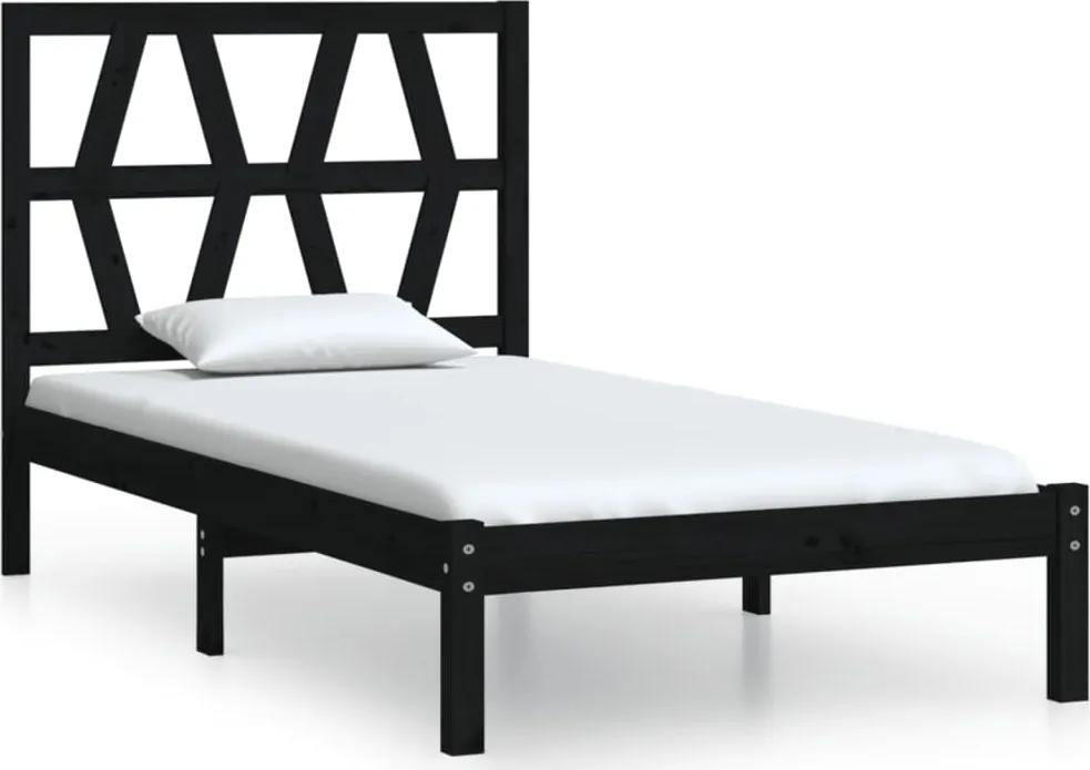 vidaXL Rám postele masivní borovice 90 x 200 cm [3103987] Barva: Černá