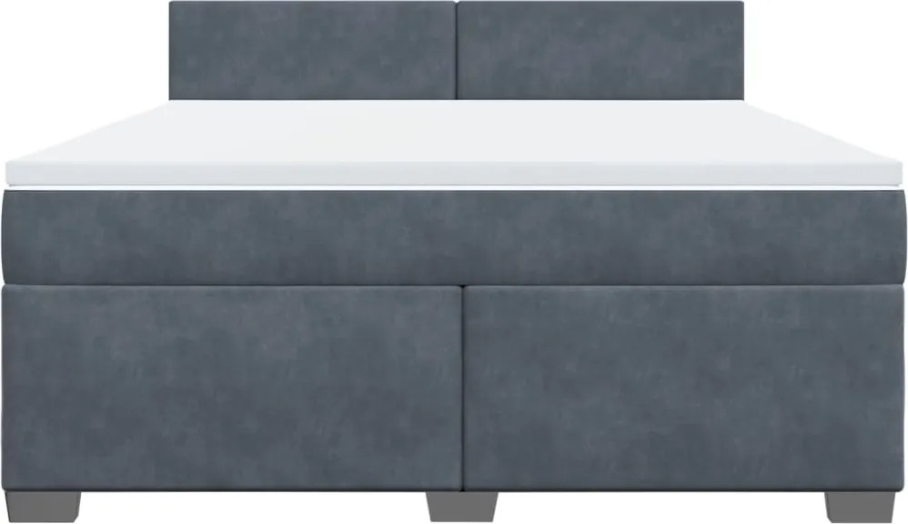 Box spring postel s matrací tmavě šedá 180x200 cm samet 3286373