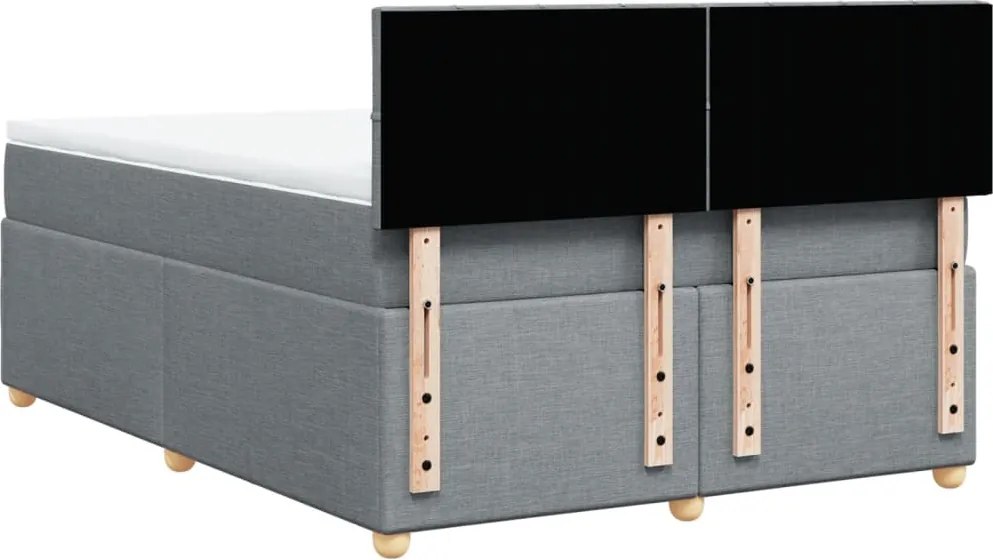 Box spring postel s matrací světle šedá 160 x 200 cm textil 3286731