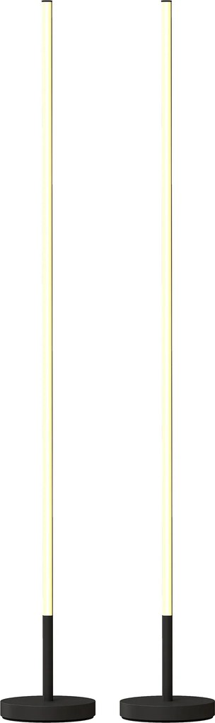HOMCOM Rohové LED stojací lampy, sada 2 ks, 150 cm, černé