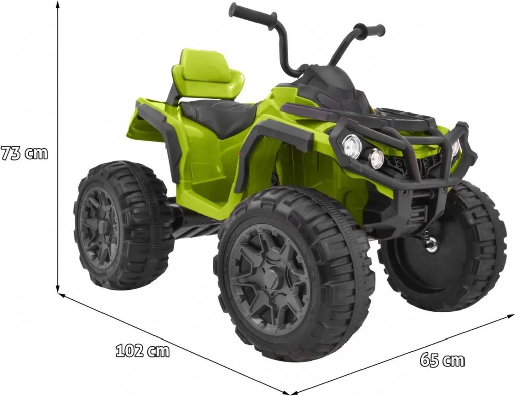 Ramiz Dětská čtyřkolka ATV 2,4 GHz na baterie zelená + dálkové ovládání + EVA kola + MP3 rádio + pomalý start