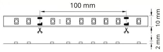 LED pásek koupelnový 5m LED/45W/12V IP65 bílá