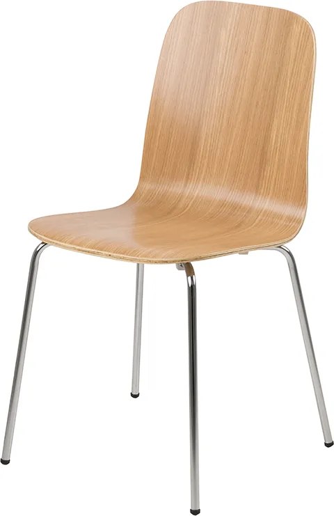 Dřevěná jídelní židle v dekoru dub na kovové konstrukci SET 4 ks DO137