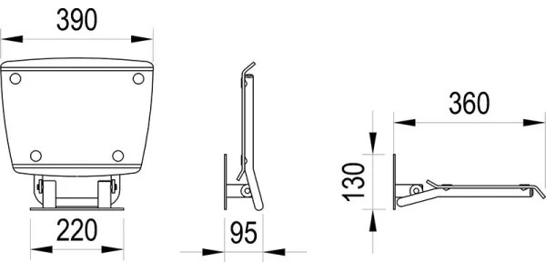 Ravak B8F0000052 - Sklopné sprchové sedátko OVO nerez