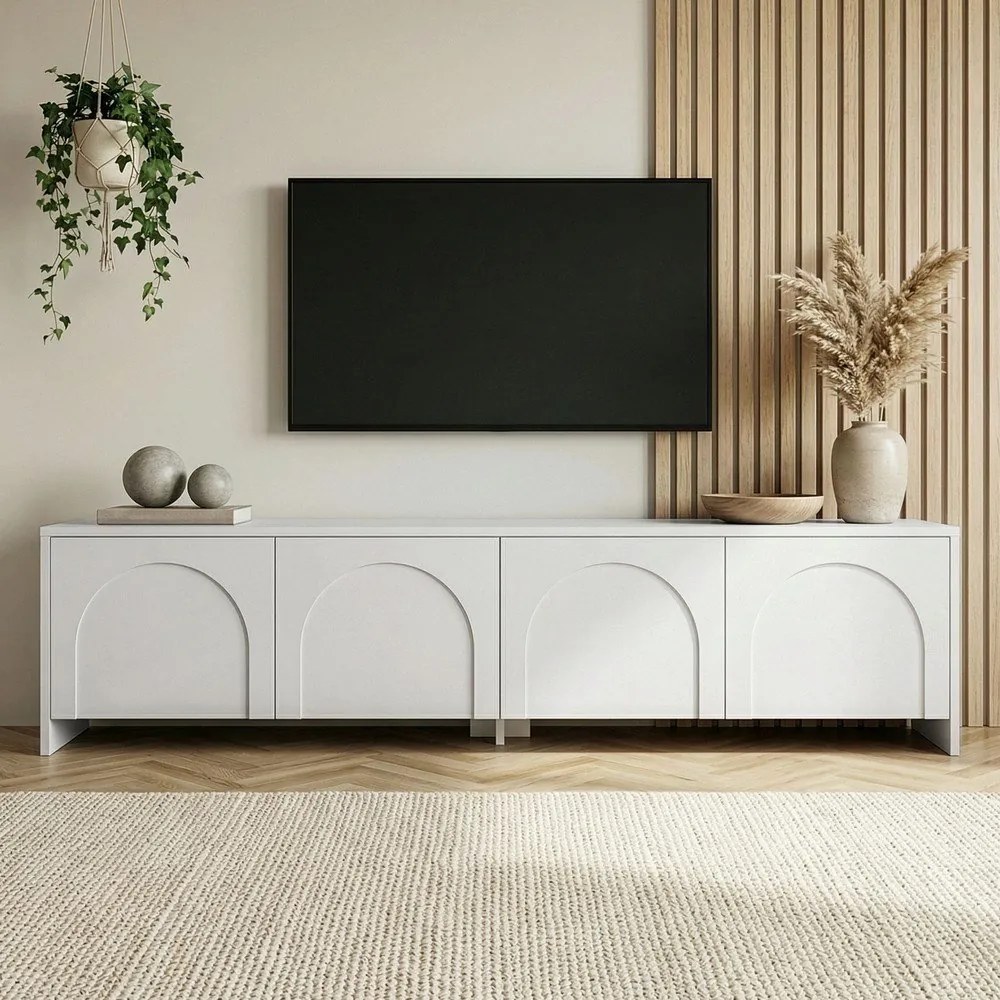Bílý TV stolek 180x45x32 cm Aurelia – Kalune Design