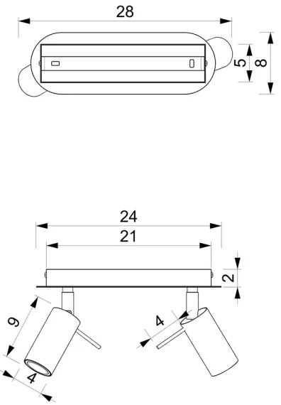 Bodové svítidlo PRESTON 2xGU10/MR11/40W/230V černá/zlatá
