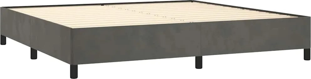 Box spring postel s matrací tmavě šedá 200x200 cm samet 3129412
