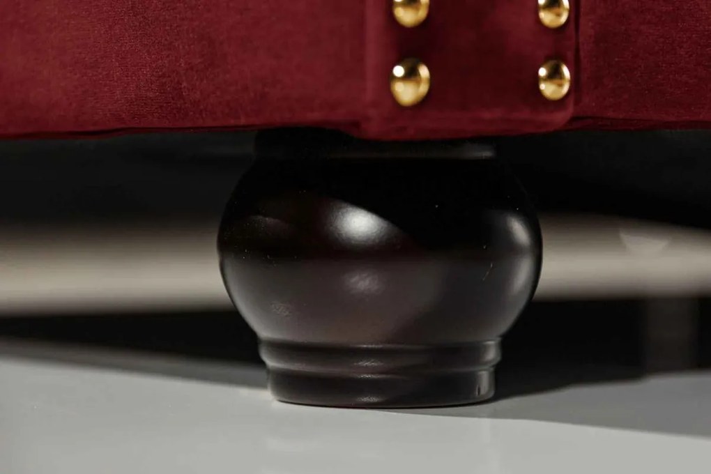 Designová trojsedačka Chesterfield 205 cm červený samet