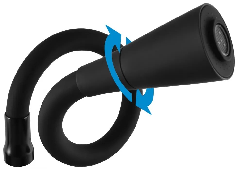 Arttec Vodovodní baterie dřezová stojánková s flexibilním ramínkem se sprchou MORAVA RETRO, Barva: černá matná, Rozměr: 3/8&#039;&#039; MK120.5/13CMAT