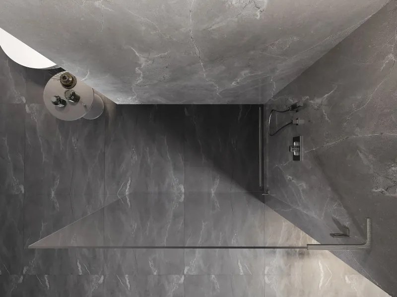 Mexen Lunar L, sprchová stěna pravá 50 x 200 cm, 8mm čiré sklo, ocelový profil, 830L-050-000-97-00-P