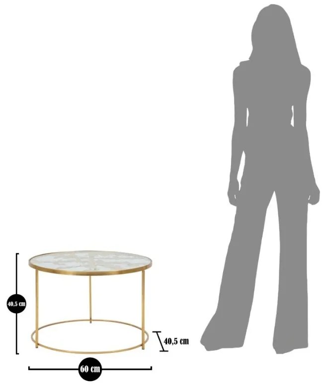 Designový konferenční stolek Jahmisey 60 cm zlatý