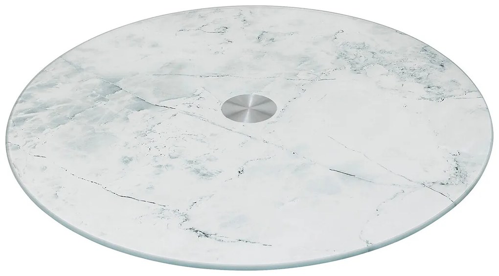 Skleněný otočný servírovací tác White Marble, (fi) 32 cm