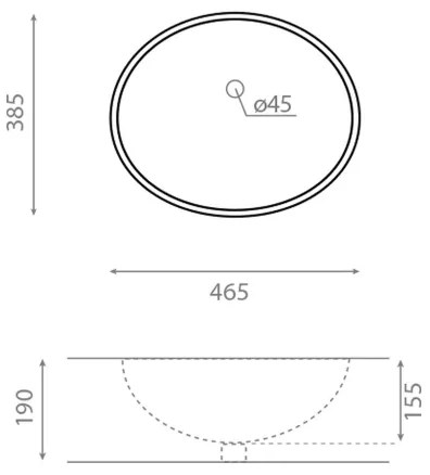 Bathco 0054 - Zápustné umyvadlo MODENA 43,5x38,5 cm porcelán/bílá