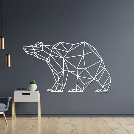 Geometrický dřevěný obraz na zeď medvěd I SENTOP HDF0244