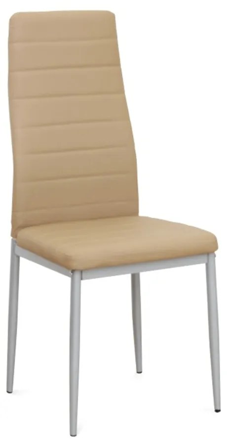 Židle, ekokůže béžová / kov stříbrná, COLETA NOVA