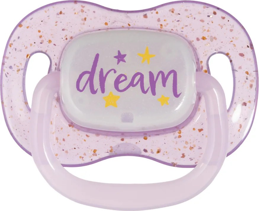 Canpol babies Dudlík svítící silikonový symetrický NIGHTGLOW 6-18m 2ks holka
