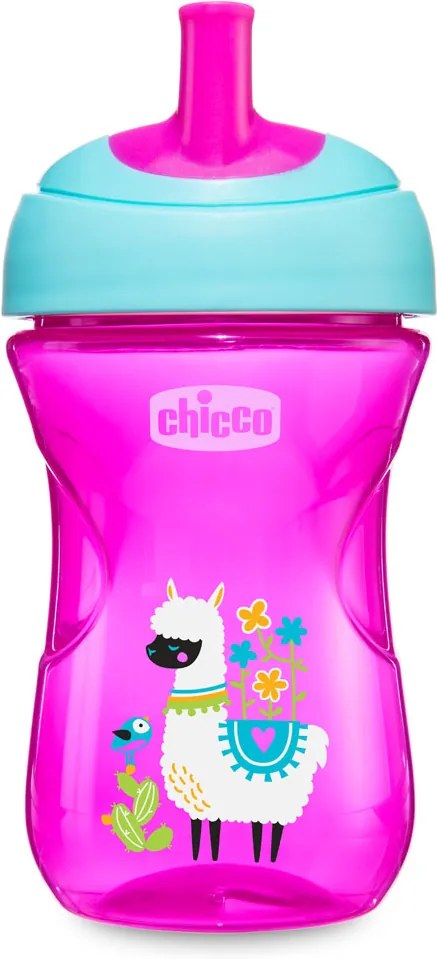 CHICCO Hrneček Advanced s brčkovým náustkem 266 ml růžový 12m+