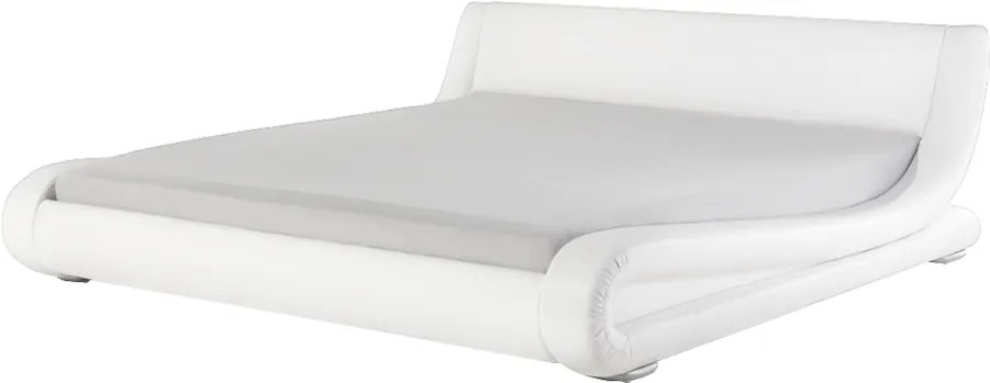 Bílá kožená postel 180x200 cm - AVIGNON
