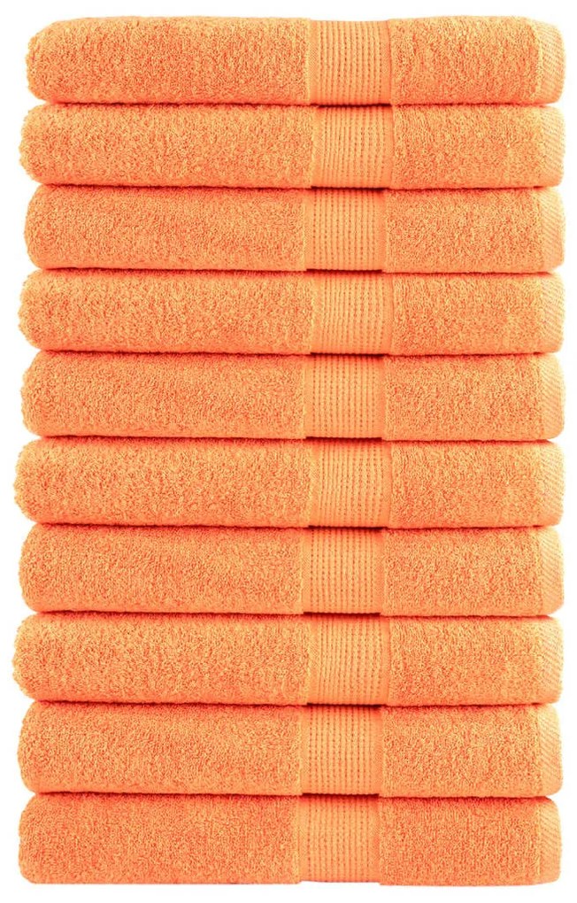 Premium ručníky SOLUND 10 ks oranžové 100x200 cm 600 g/m² 137391