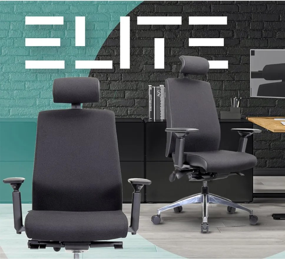 Ergonomická kancelářská židle MOSH Elite T3 Pro černá