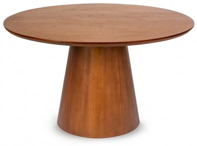 Jídelní stůl Fungo 130 cm kulatý teakové dřevo/tmavě hnědý