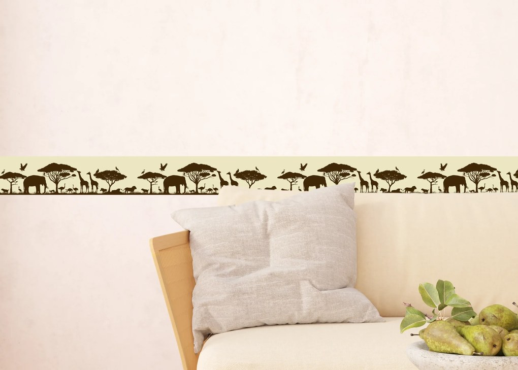 Samolepící bordura na zeď Sépiová Silueta | 5 m x 13.8 cm | DWB8265