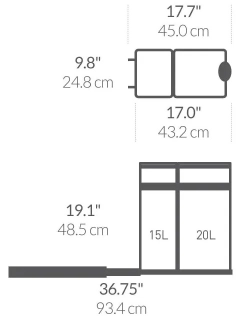 Plastový odpadkový koš 35 l Dual - simplehuman