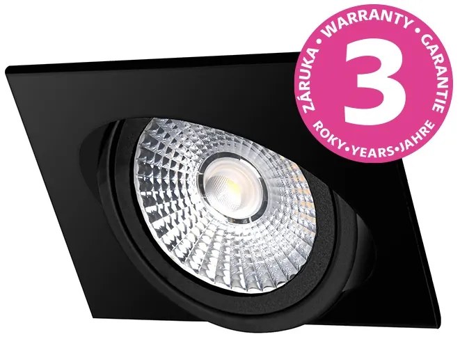 PANLUX Výklopný LED podhled VP COB bodovka 18W, hranatý černý - teplá bílá