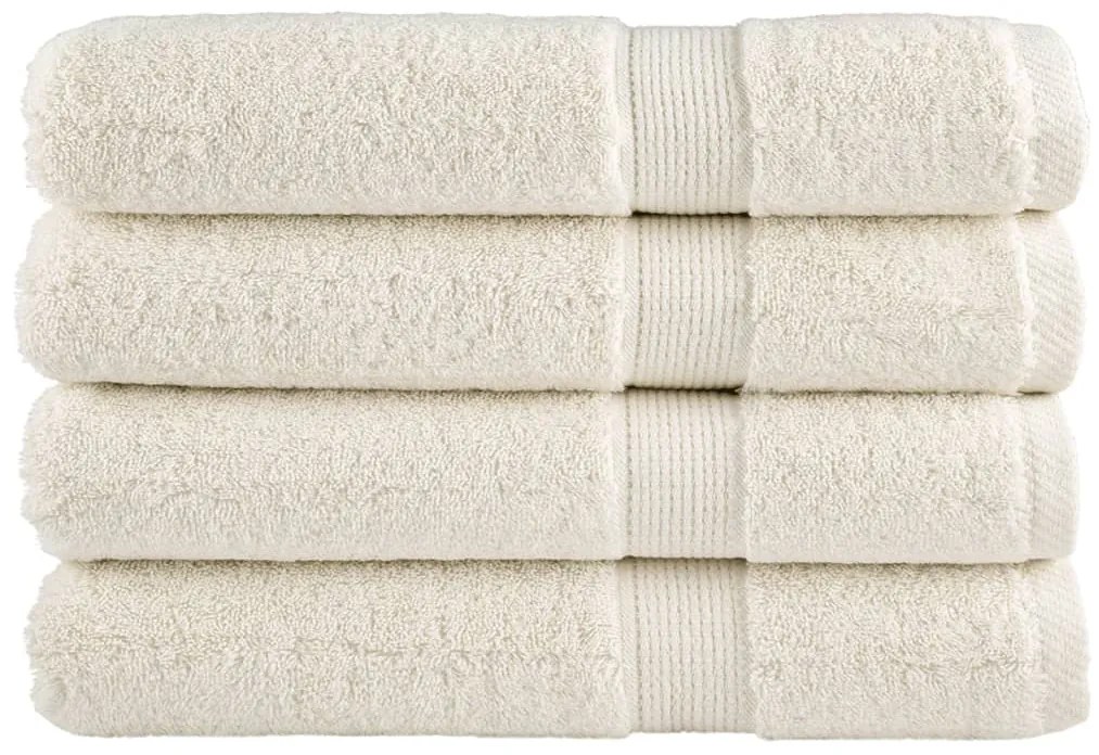 Premium ručníky SOLUND 4 ks krémové 100 x 200 cm 600 g/m² 137486