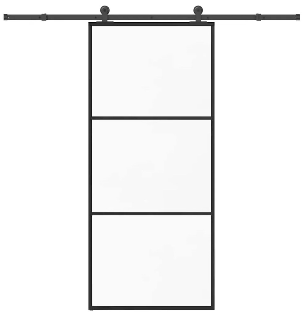 Posuvné dveře s kováním 90x205 cm ESG sklo a hliník