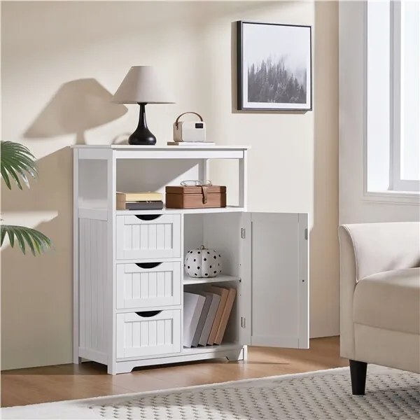 Koupelnová skříňka – bílá, 66 cm (délka) × 35 cm (šířka) × 90 cm (výška) (267062598167)