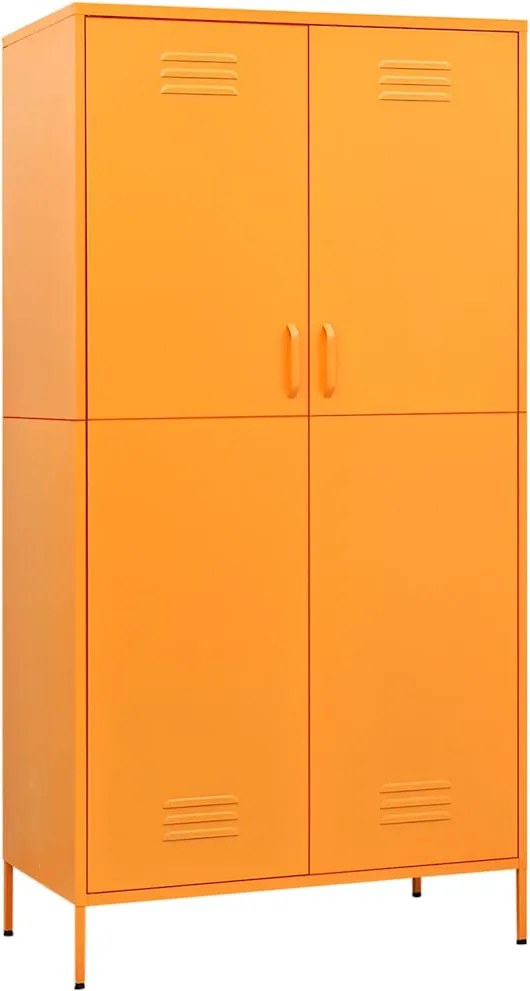 Šatní skříň hořčicově žlutá 90 x 50 x 180 cm ocel 336245