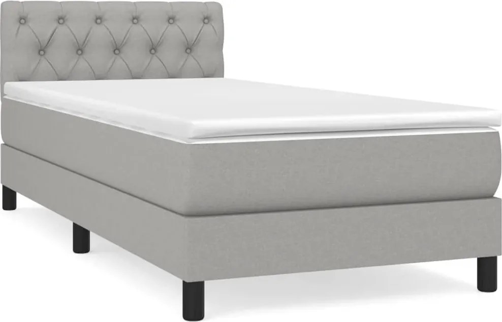 Box spring postel s matrací světle šedá 80 x 200 cm textil 3140249