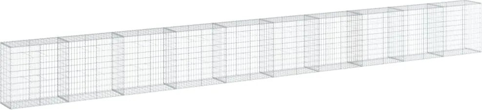 Gabionový koš s víkem 1 000 x 50 x 100 cm pozinkované železo 3295151