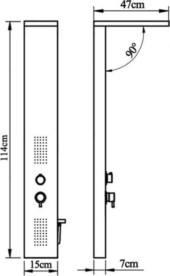 vidaXL Sprchový panel set hliník [151415] Barva: Černá