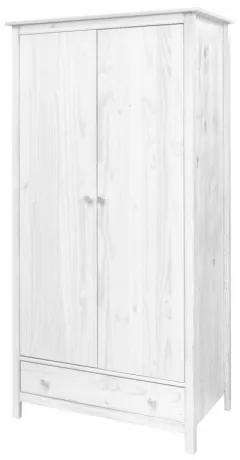 Šatní skříň bílá masiv borovice 2dveřová TORINO 8088B
