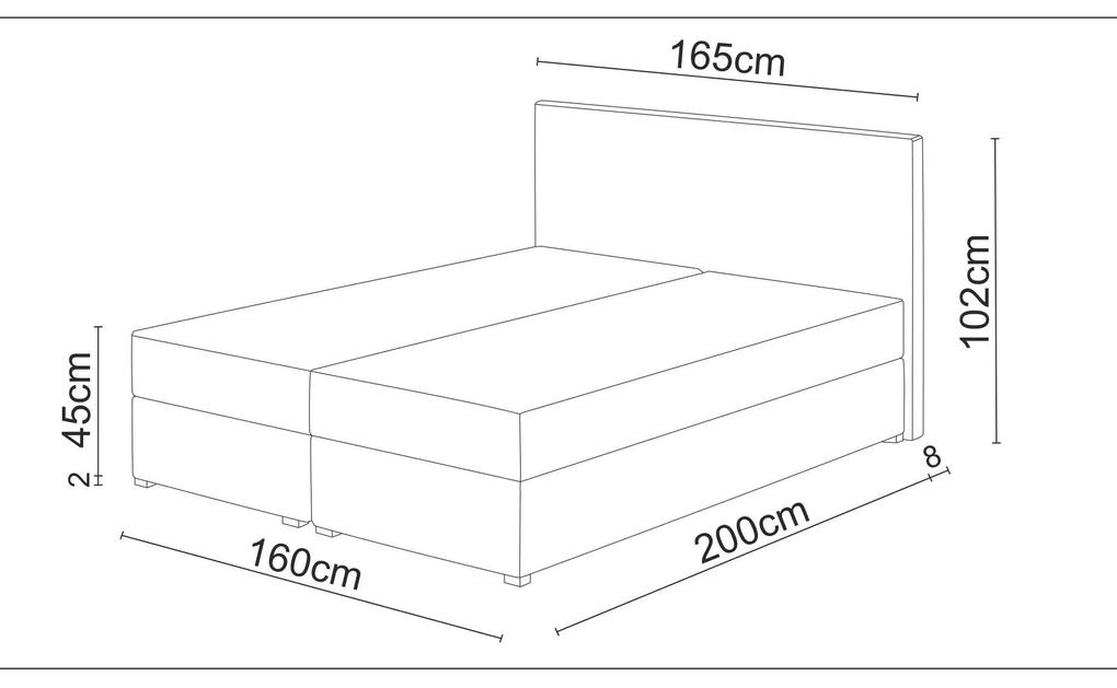 Manželská postel Boxspring 160 cm Fade 1 Comfort (hnědá) (s matrací a úložným prostorem). 1055861
