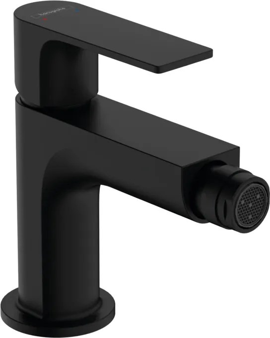 Hansgrohe Rebris E, páková bidetová baterie s kovovou odtokovou soupravou s táhlem, černá matná, HAN-72213670