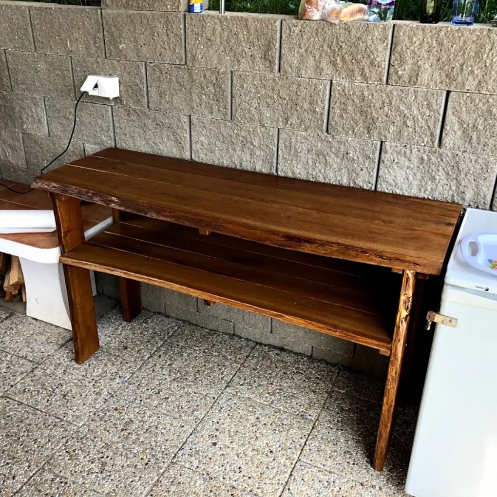 KULHÁNEK Rustikální dubový pult Délka: 200 cm, Odstín nátěru: lazura - teak