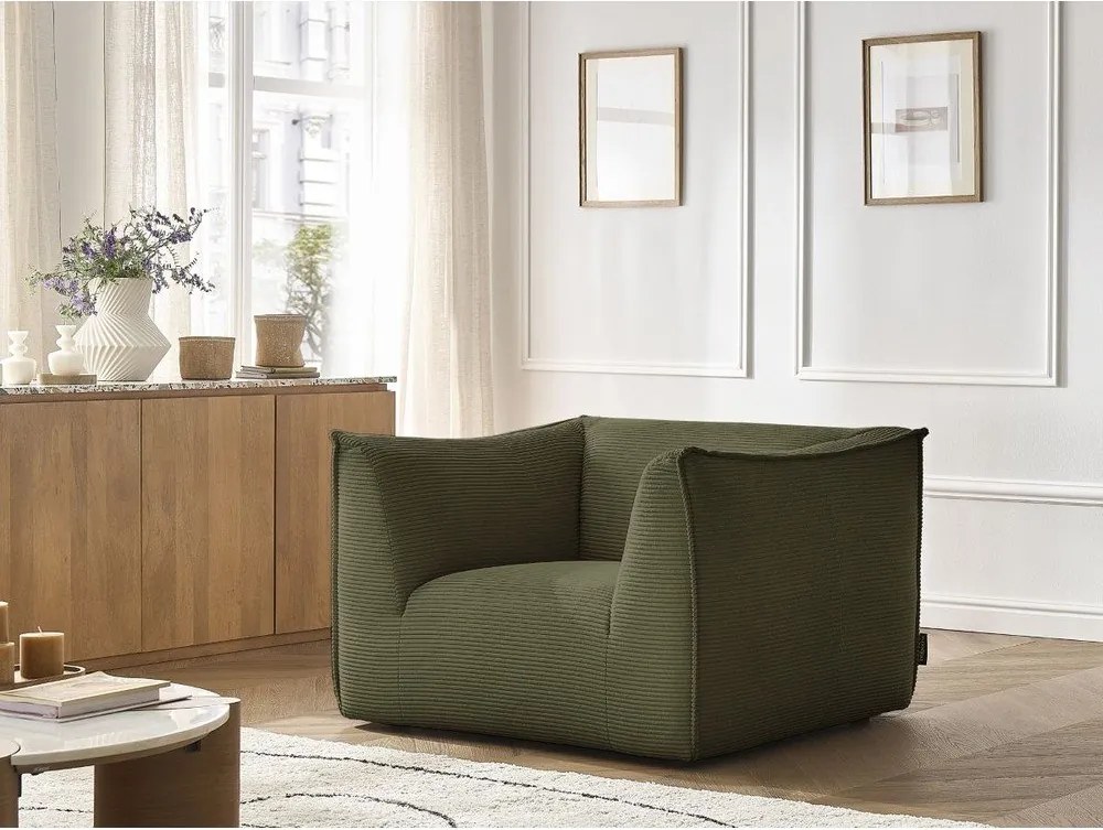Zelené manšestrové křeslo Giorgia – Bobochic Paris