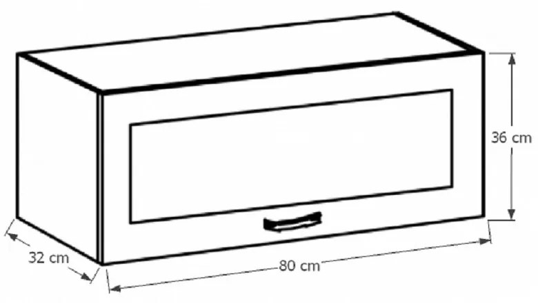 Horní kuchyňská skříňka se sklem G80KS Sillina (sosna andersen). 1015069