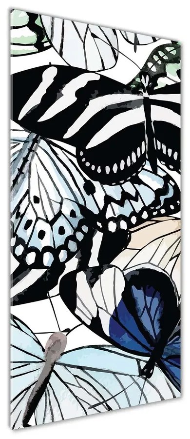 Wallmuralia Foto obraz akryl do obýváku Motýli a květiny 50x125 cm