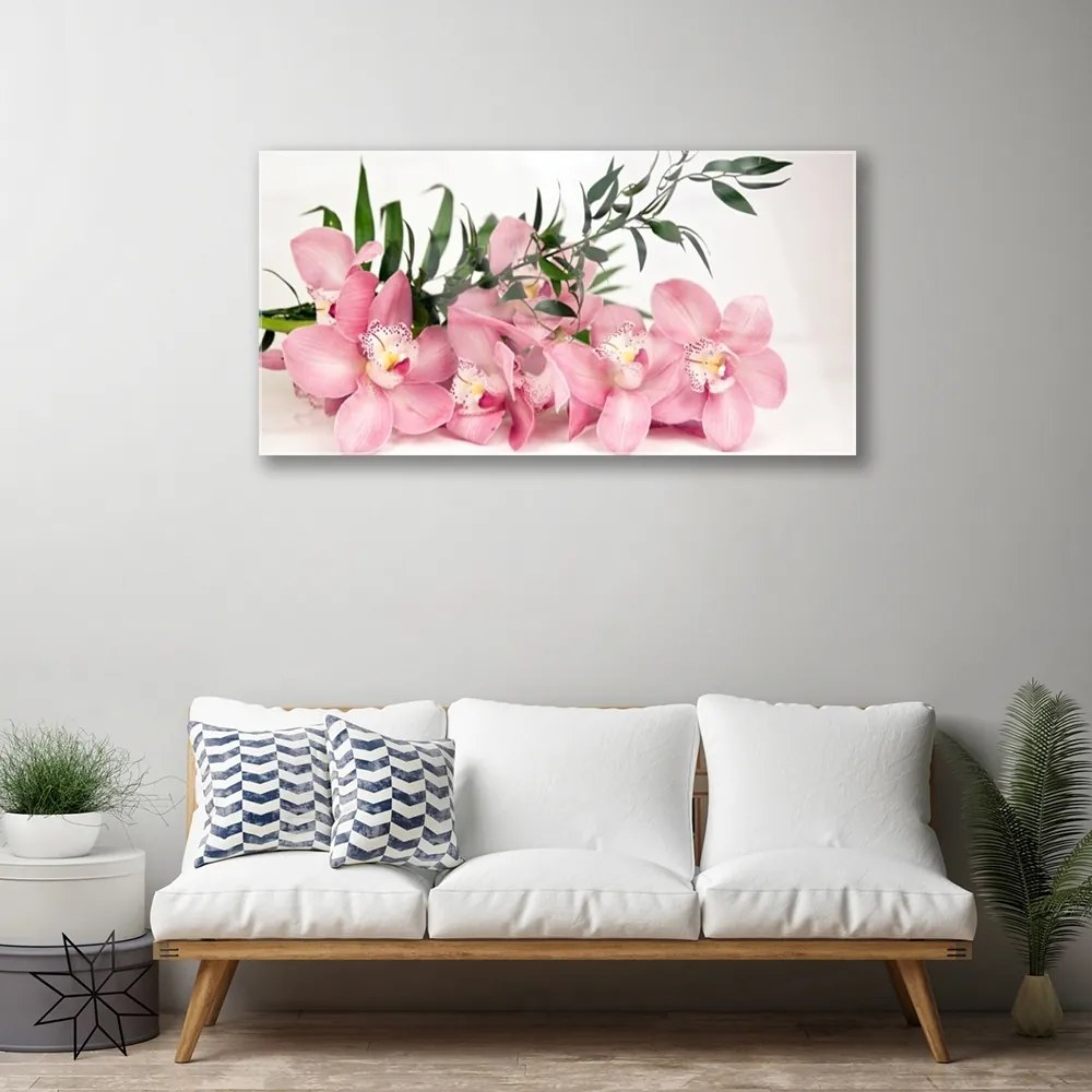 Obraz na skle Orchidej Květiny Lázně 140x70 cm