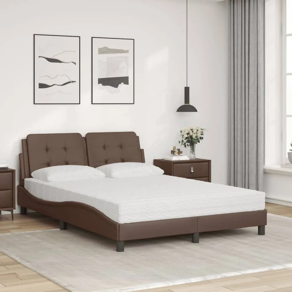 Rám postele bez matrace Zadar hnědá 120 x 200 cm umělá kůže 3208854