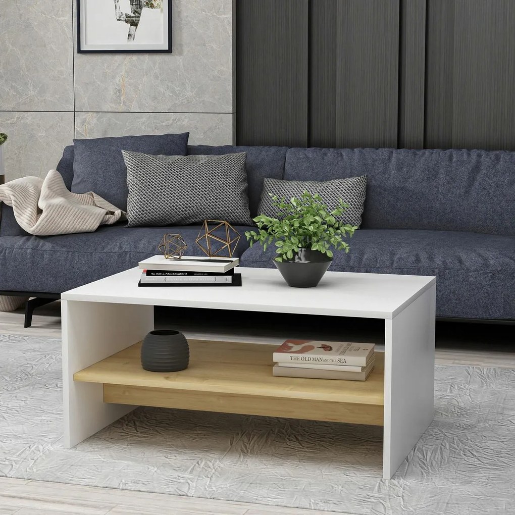 Konferenční stolek Apollon White and Sapphire Oak