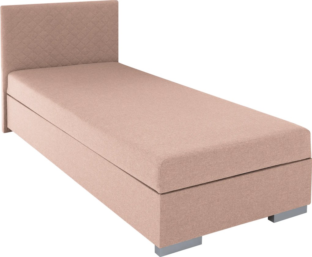 Boxspringová postel, jednolůžko, růžová, 90x200, univerzální, ADARA