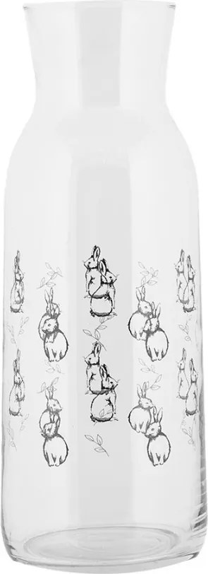 Skleněná karafa s králíčky Bunny Buddies - Ø 9*25 cm / 1000 ml