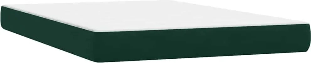Box spring postel s matrací tmavě zelená 160x220 cm samet 3317574