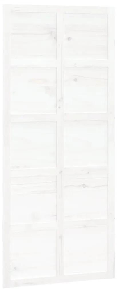 Posuvné dveře bílé 90 x 1,8 x 214 cm masivní borové dřevo - Default Title