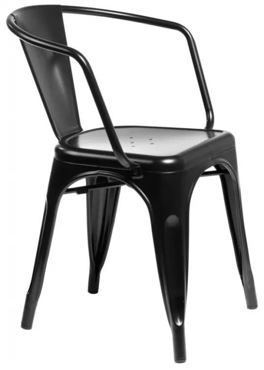 Jídelní židle Tolix 45 s područkami, černá